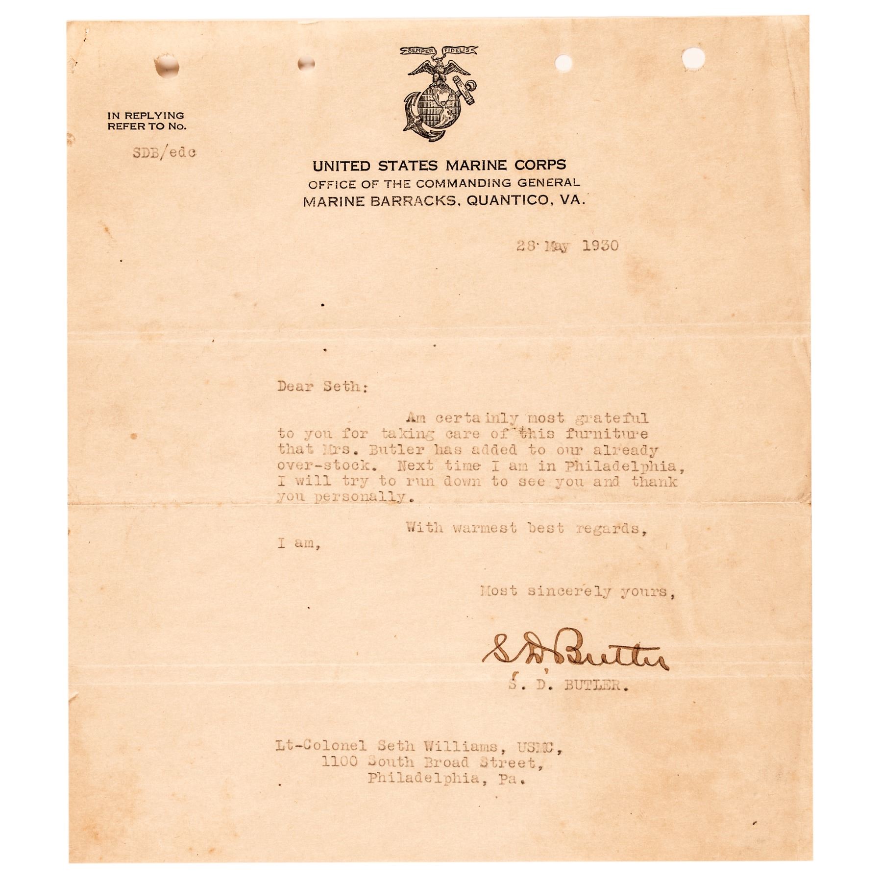 SMEDLEY D BUTLER the Only Marine Awarded the Brevet Medal + Two Medals ...