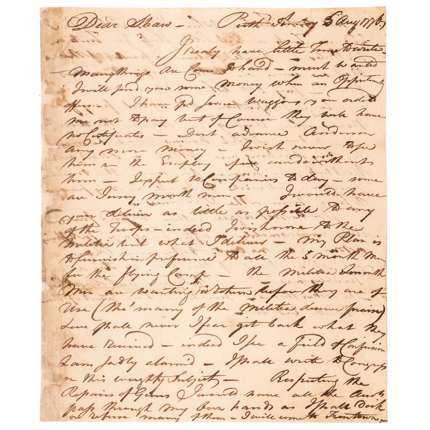 August 1776 Revolutionary War, Clement Biddle Historic Content ...