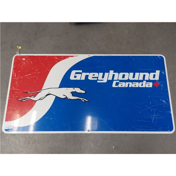 VINTAGE ICONIC GREYHOUND CANADA METAL BUS DEPOT SIGN