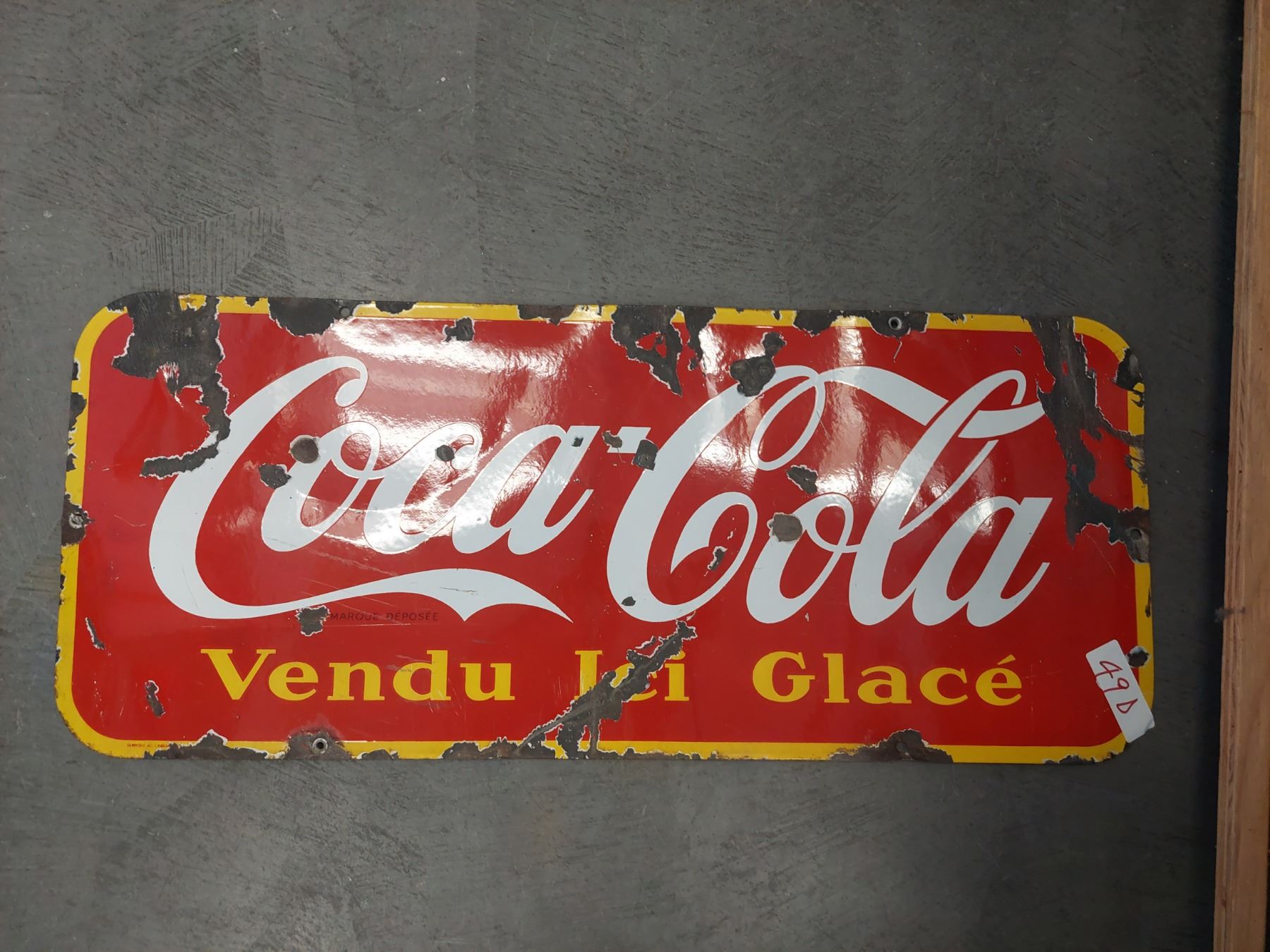 VINTAGE PORCELAIN COKE KICK PLATE