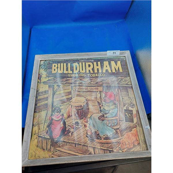 FRAMED BULL DURHAM TOBACCO BLACK AMERICANA SIGN