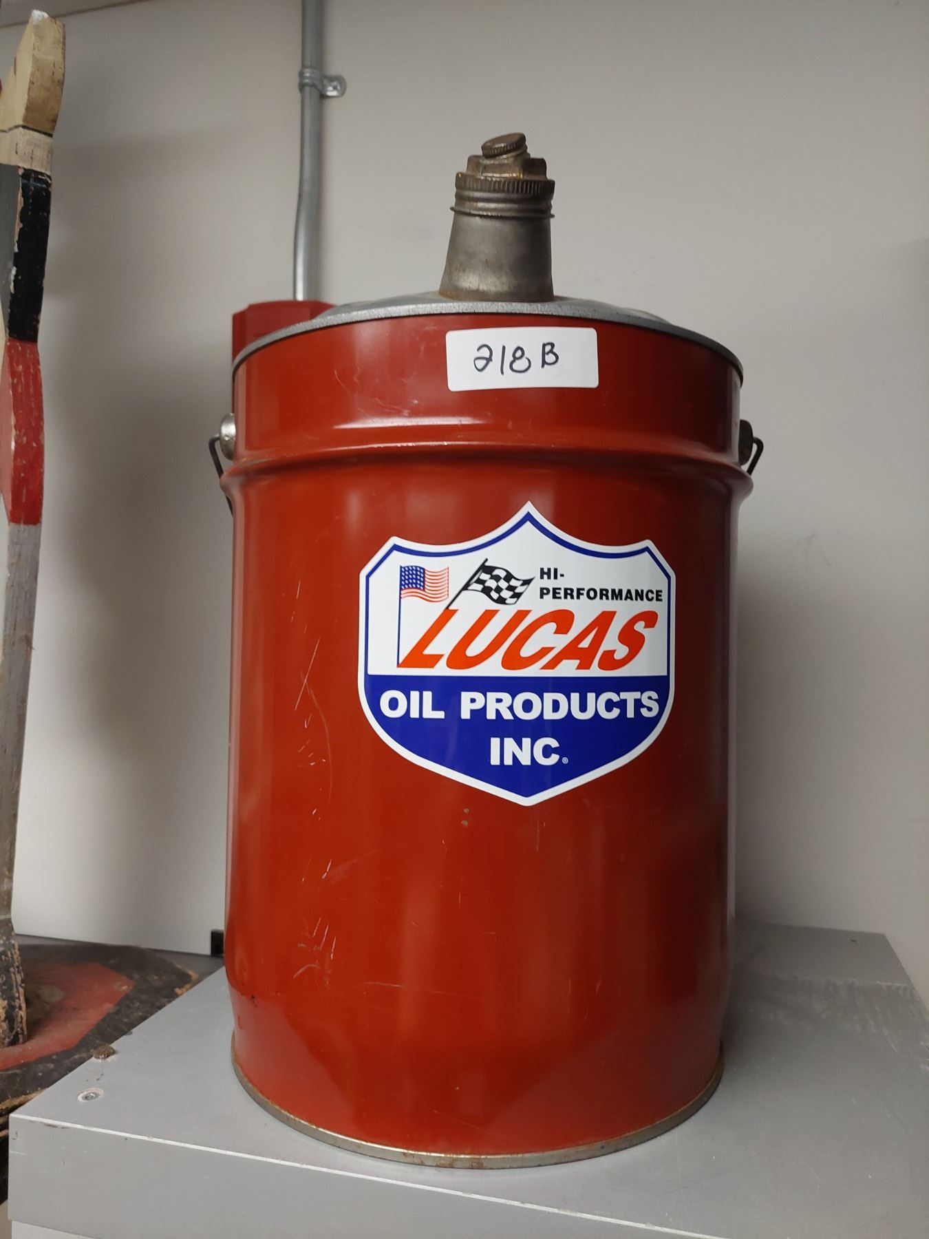 VINTAGE 5 GALLON OIL CAN-LUCAS OIL