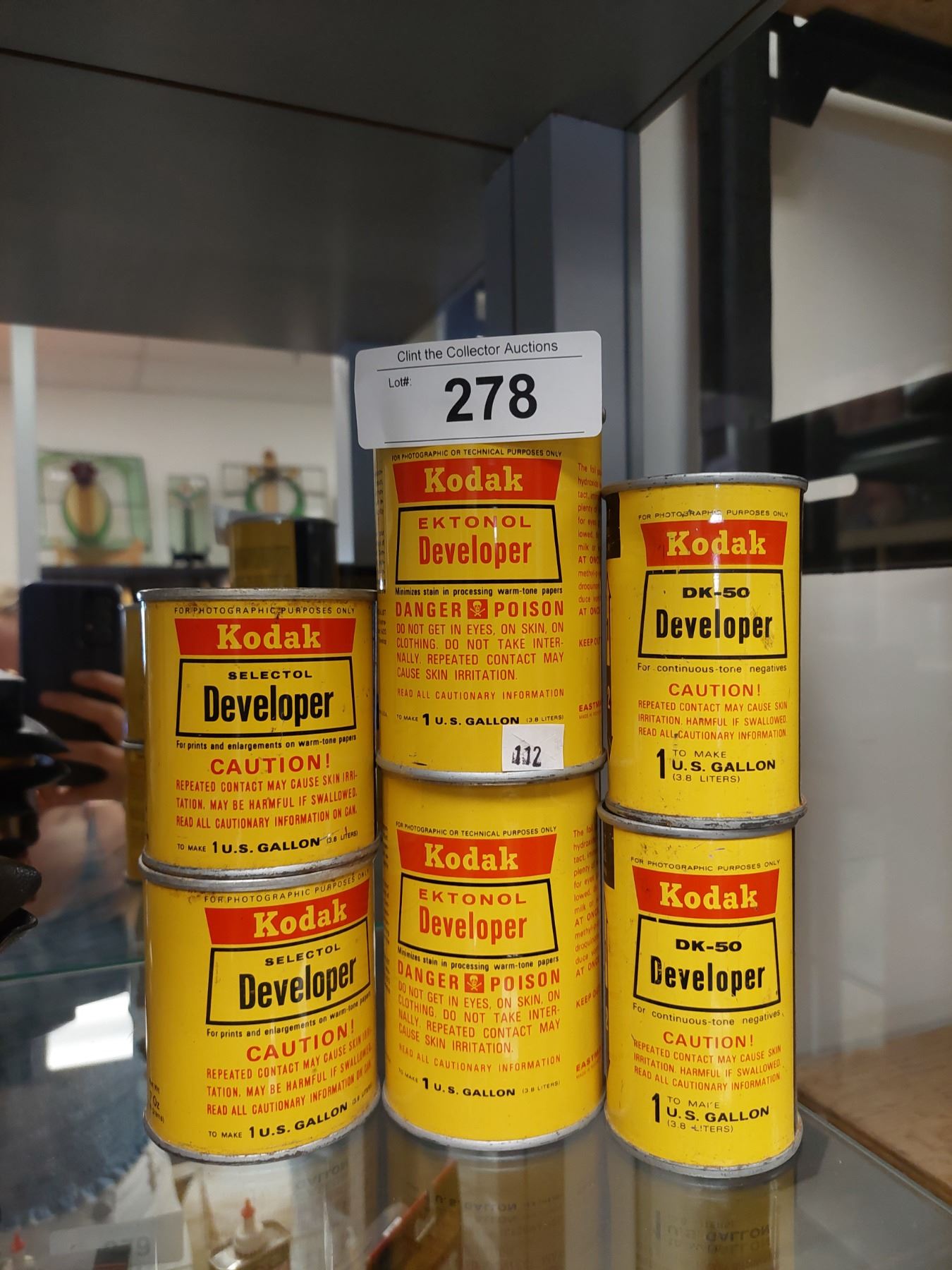 SIX VINTAGE KODAK DEVELOPER FLUID