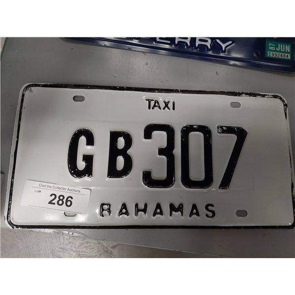UNISSUED BAHAMAS TAXI LICENSE PLATE