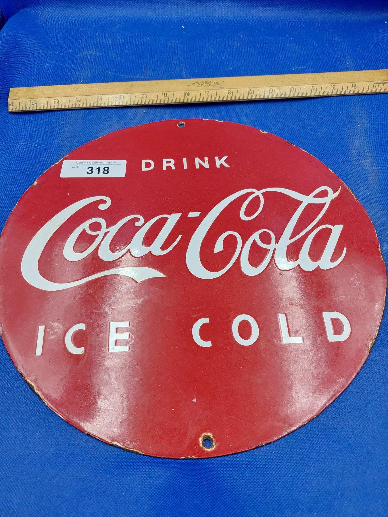 DRINK COCA COLA ICE COLD PORCELAIN SIGN