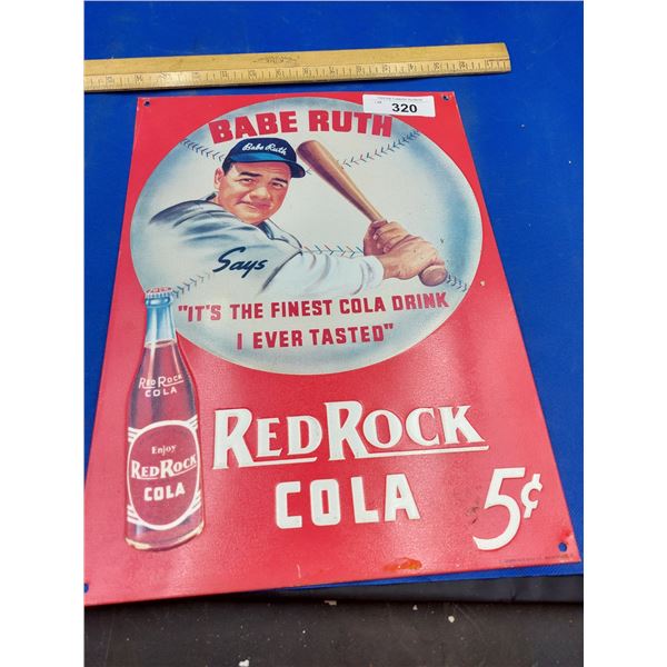 RED ROCK COLA EMBOSSED TIN SIGN