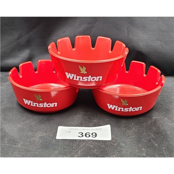 THREE NOS VINTAGE WINSTON TOBACCO ASHTRAYS