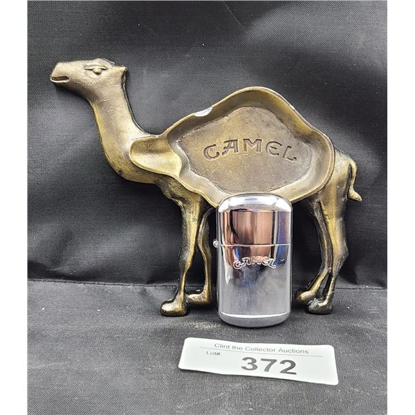 CAMEL LIGHTER & METAL CAMEL ASHTRAY