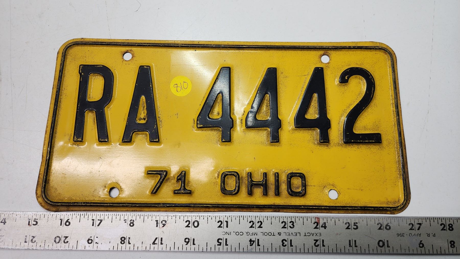 1971 Ohio license plate - RA-4442 - Schmalz Auctions