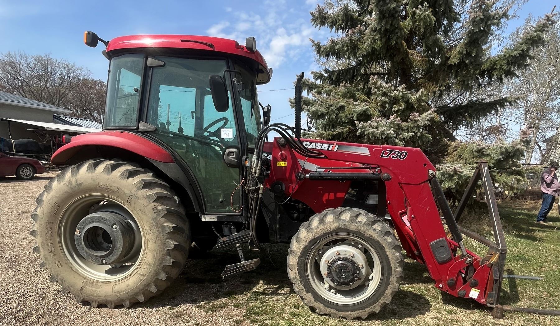 IH Case JX80, 1650hrs c/w L730 loader (Bale poke not included)