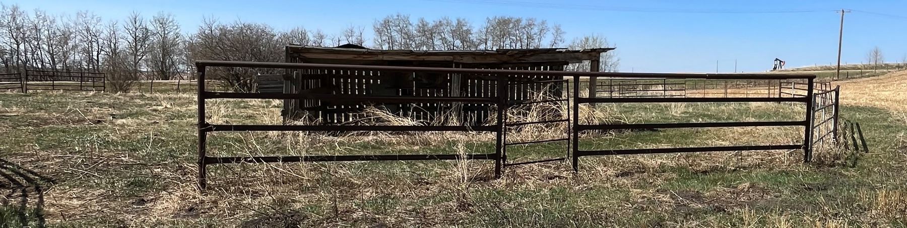 1 Long free standing panel with gate in the middle