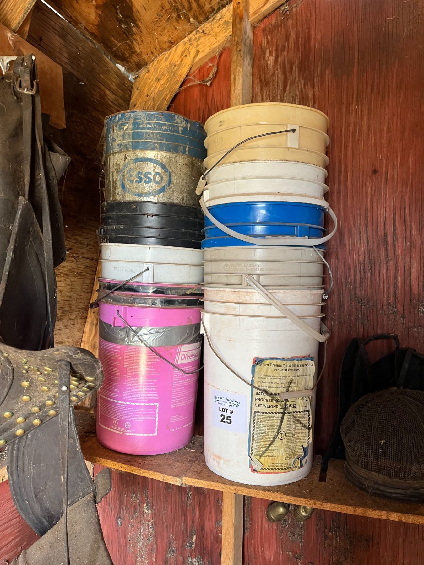 3 Stacks of 5gal pails