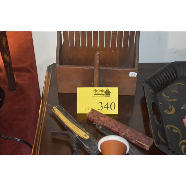Vintage Cranberry Scoop Razors And Pipe 4 Pcs Mcclain Auctions Hawaii