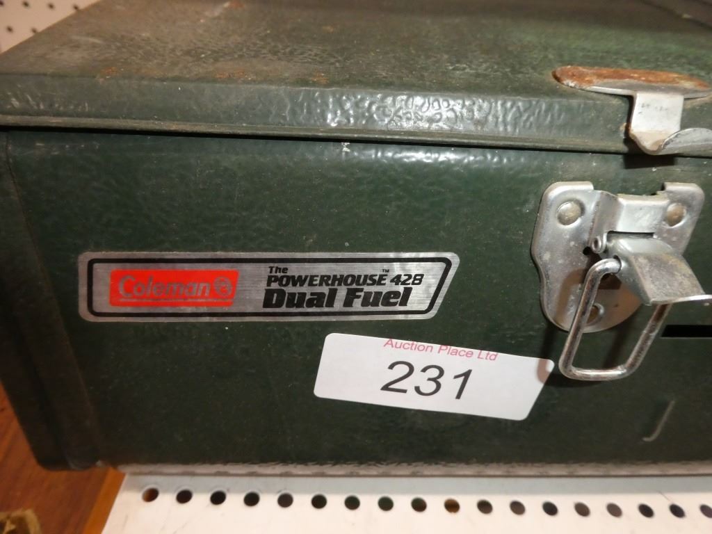 Coleman high stand & dual fuel camp stove