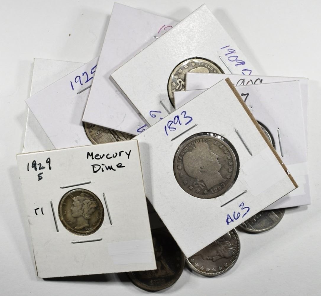 COLLECTORS LOT (13 SILVER COINS TOTAL)