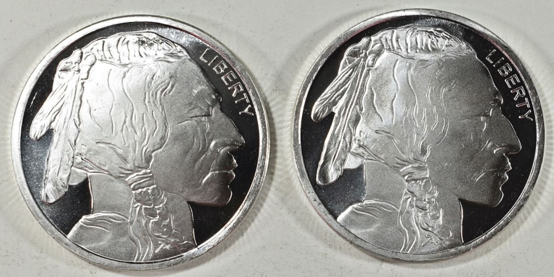 (2) 1 OZ. SILVER BUFFALO ROUNDS