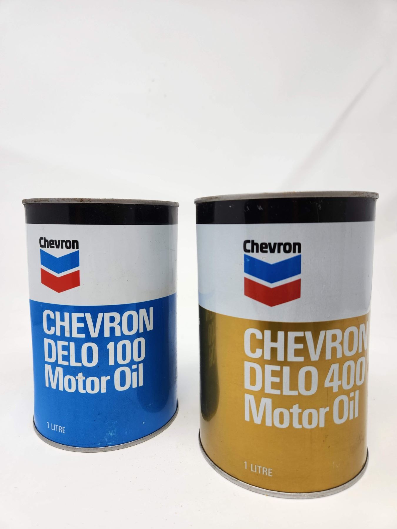 Vintage Chevron Oil Can Lot