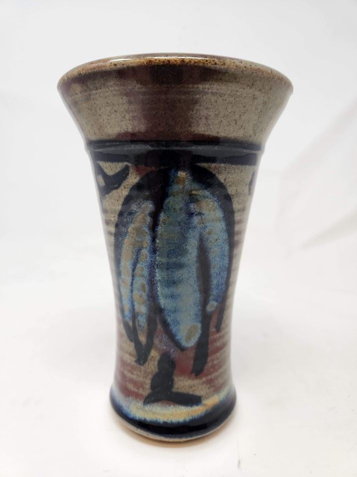 Signed pottery vase