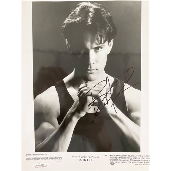 Rapid Fire Brandon Lee Signed Movie Photo - A.A.U Authenticated