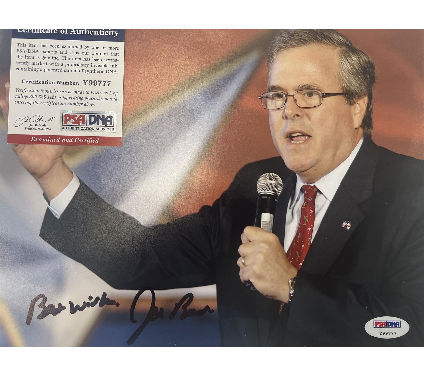 Jeb Bush signed photo. PSA
