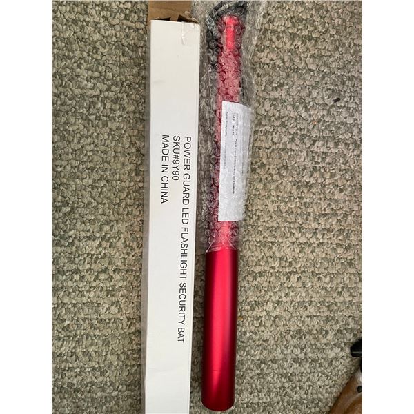 Power Guard LED Flashlight Security Bat , RED