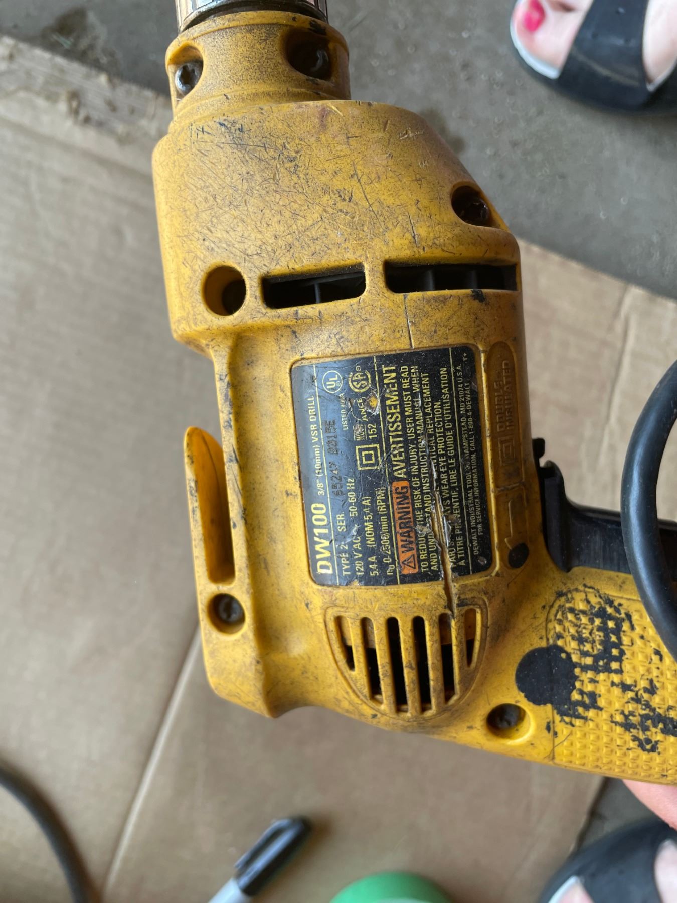 DEWALT DW100 3/8 (10mm) VSR Corded Drill
