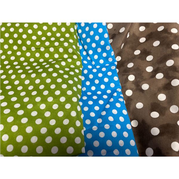 Fabric , THREE Polka Dot Patterns