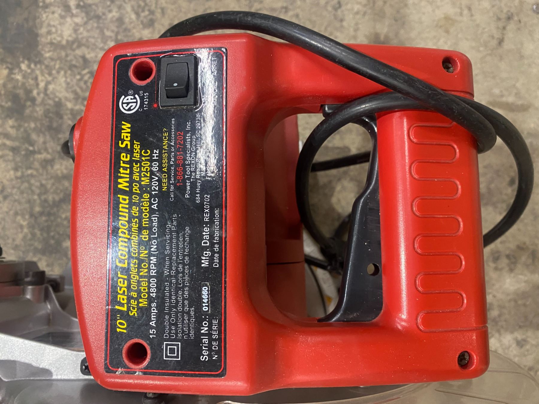 10" laser compound miter saw