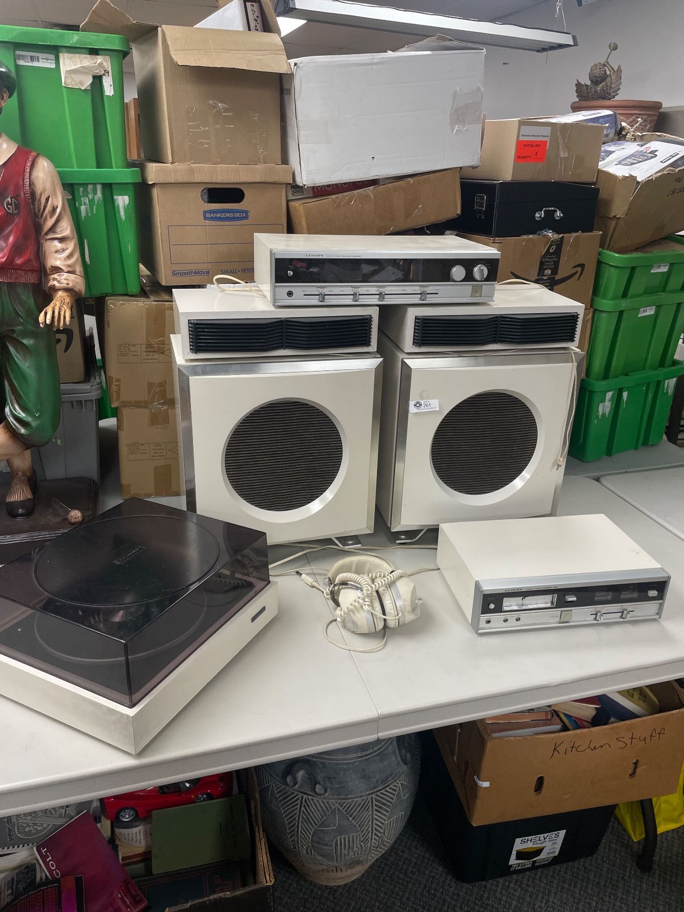 Vintage Lloyd 8 Track Stereo System, Speakers, Record Player, Head Sets ...