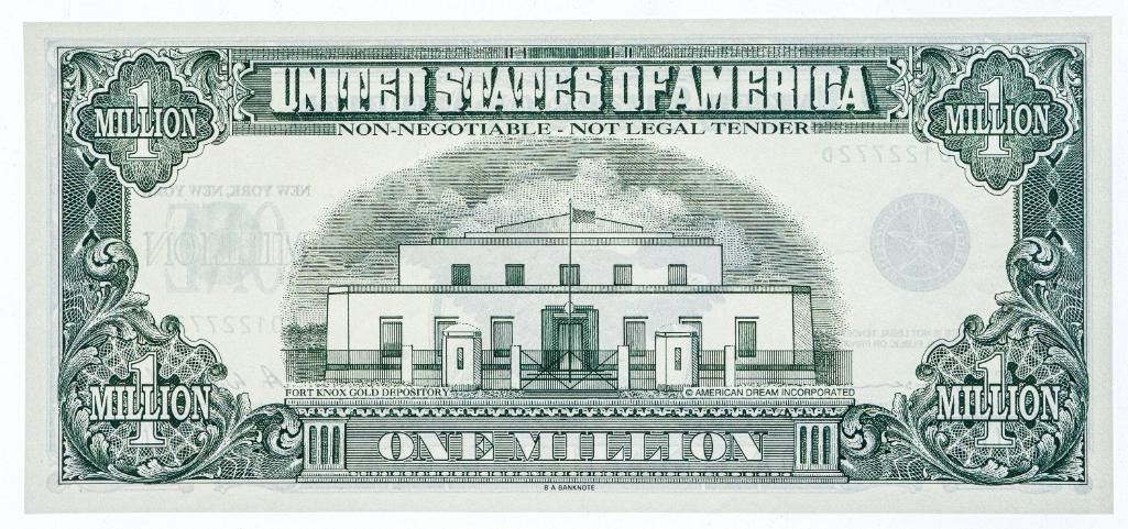 USA Million Dollars Note - Movie Prop NCV