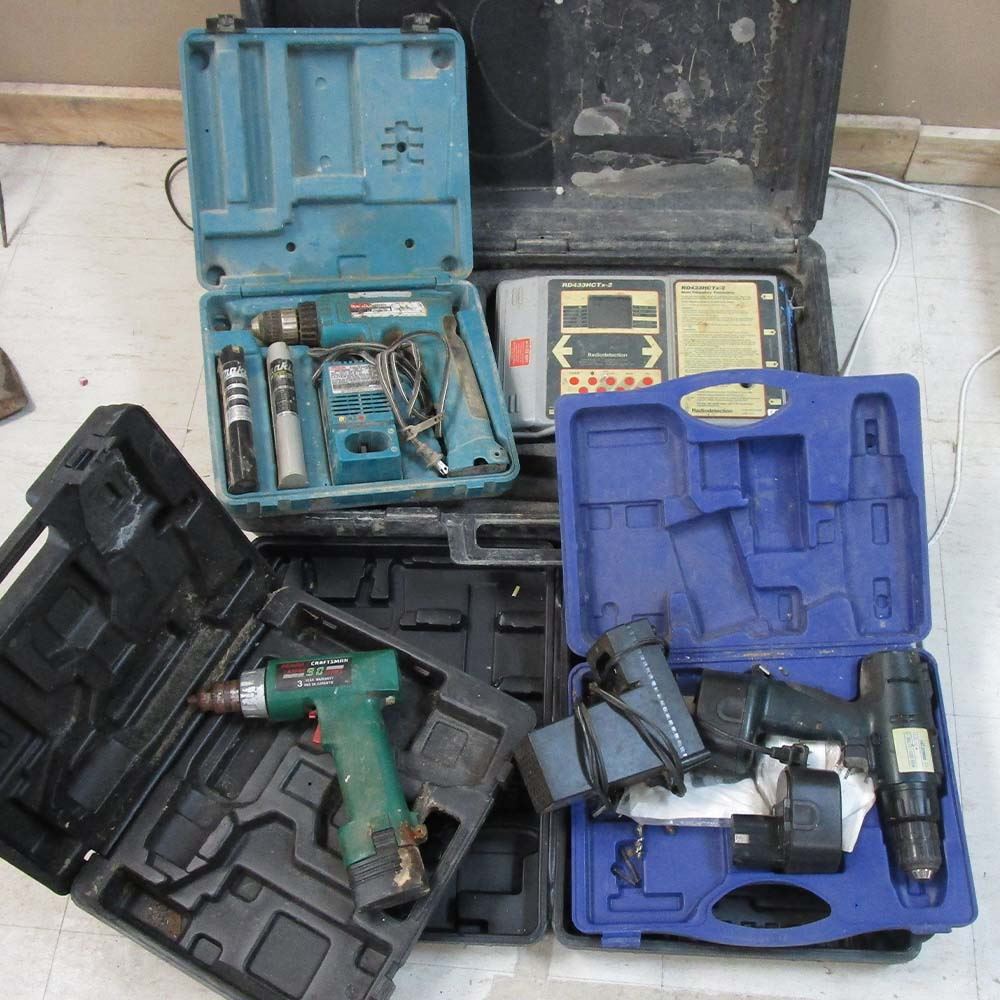 Cordless Drills, Empty Cases and Transmitter