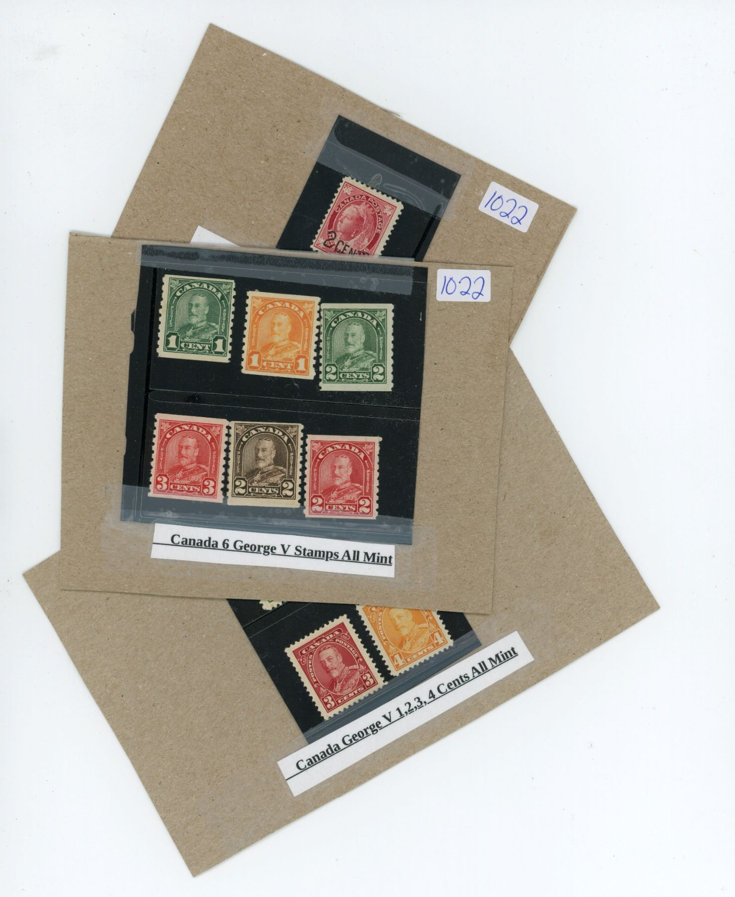 10 assorted George V head stamps & Queen Victoria head stamp - all mint ...
