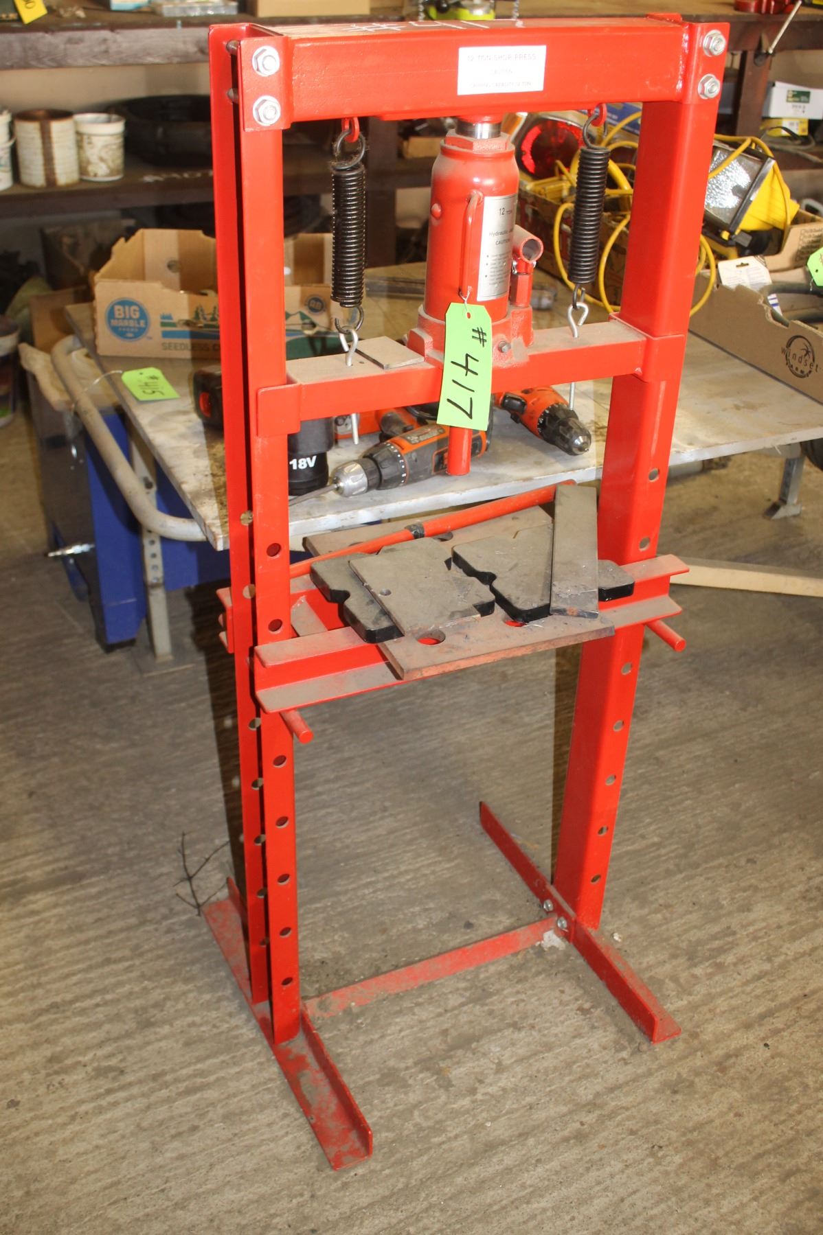 Small 12 ton shop press