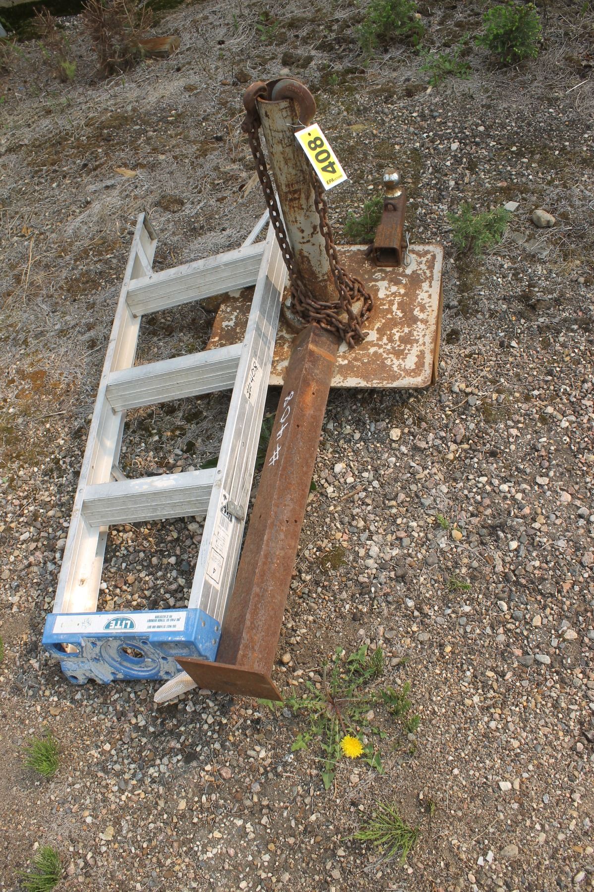 4' Ladder aluminium and Bobcat hitch for moving trailers.