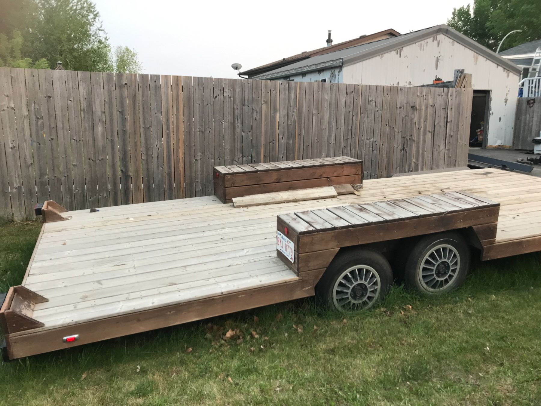Newly Refurbished Wooden Flat-deck Trailer - Beck Auctions Inc.