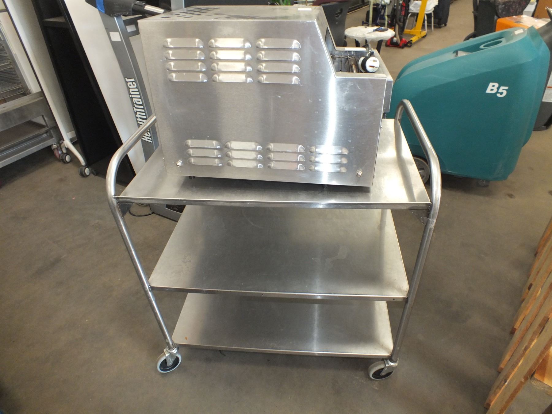 Commercial Toaster & Stainless Steel Cart On Wheels