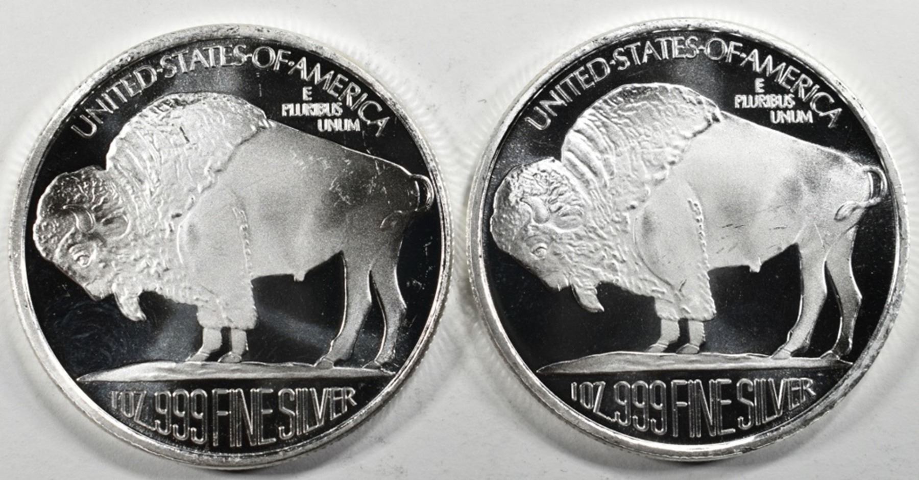 (2) 1 OZ. SILVER BUFFALO ROUNDS