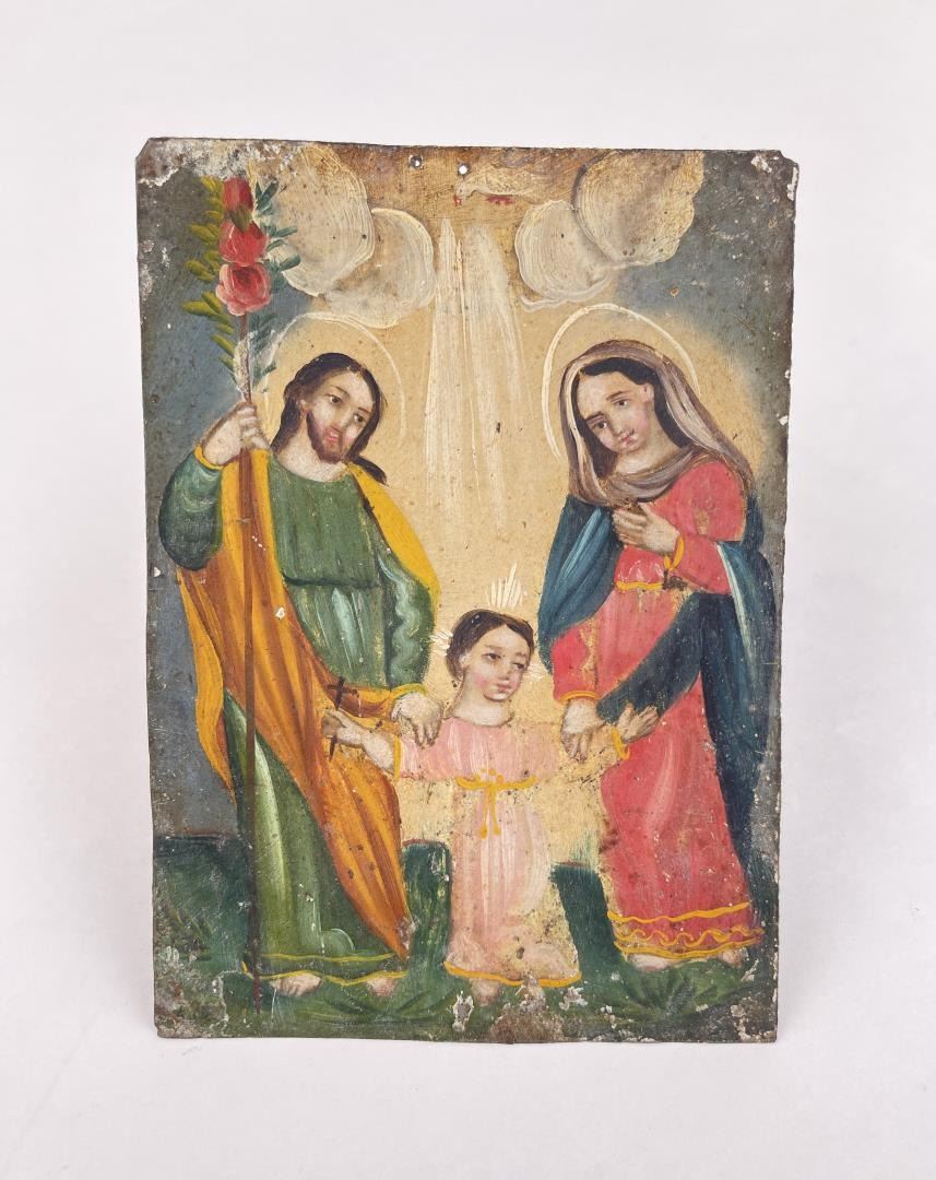 Antique Mexican Folk Art Retablo Painting