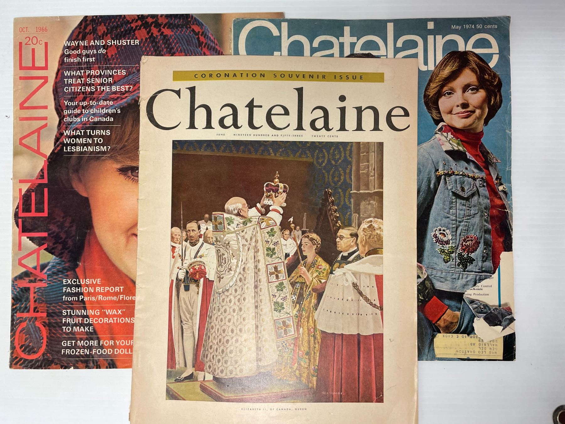 THREE Vintage Chatelaine Magazines