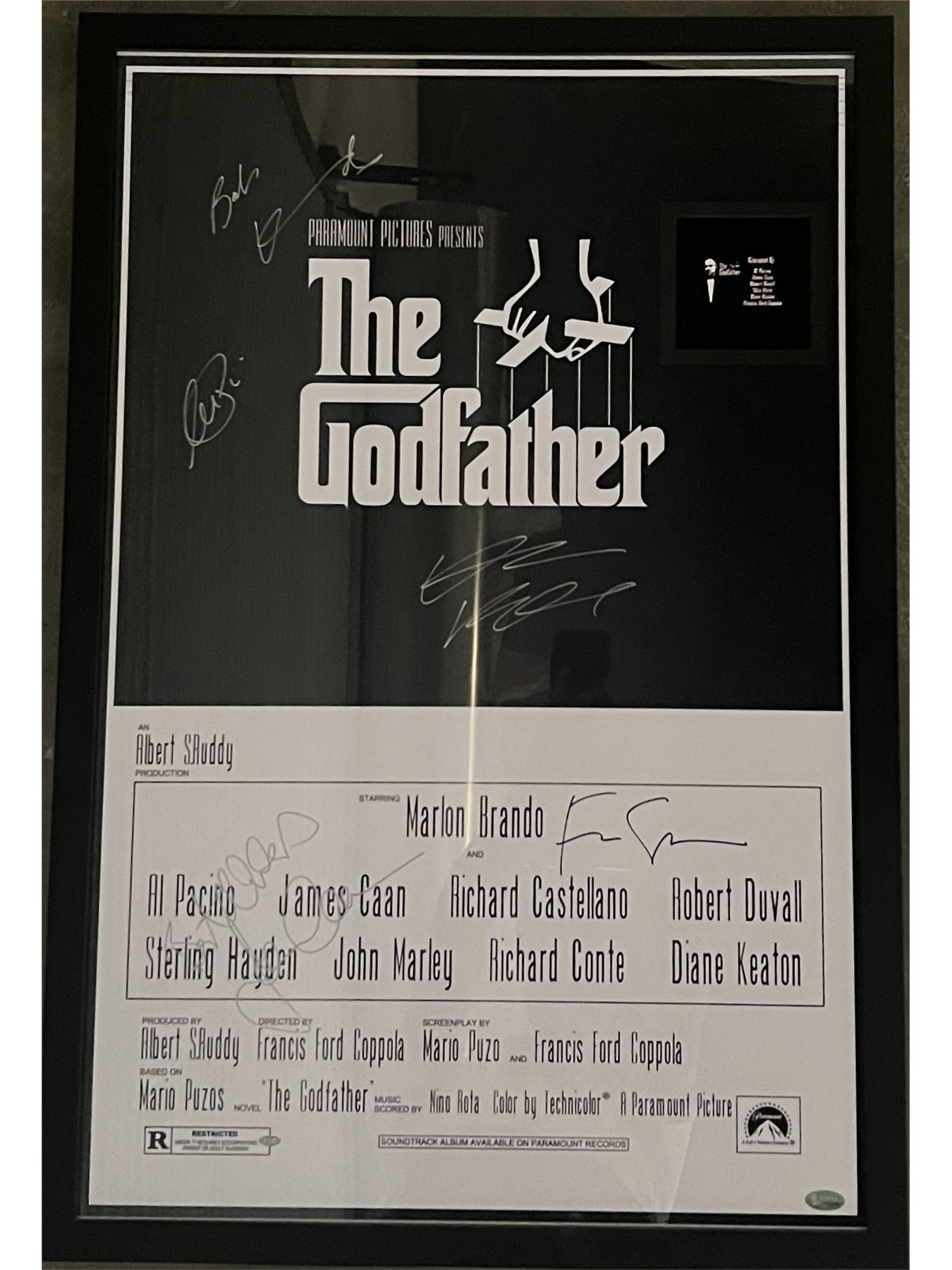 The Godfather cast signed movie poster