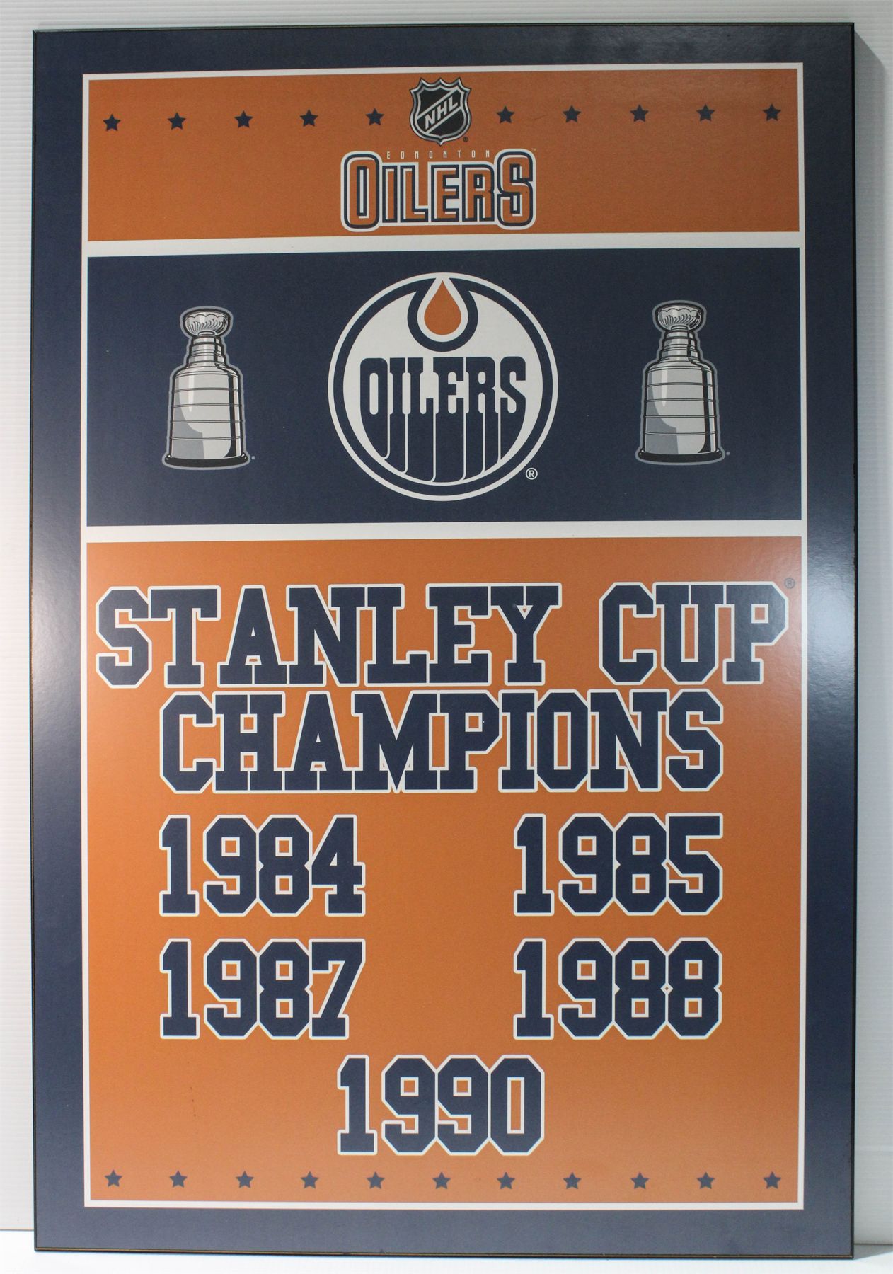 OILERS STANLEY CUP CHAMPIONS WALL HANGING SIGN