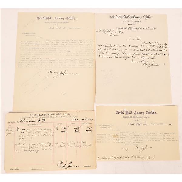 Ws James Gold Hill Assay Office Ephemera 164664