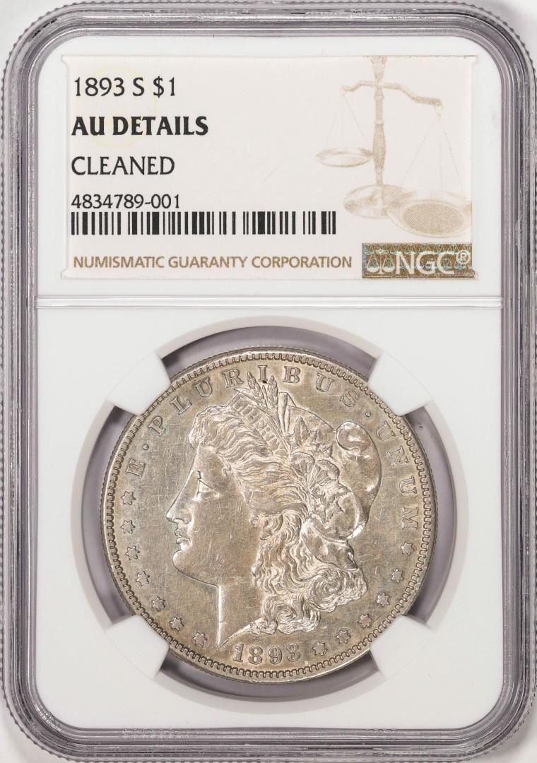 1893-S $1 Morgan Silver Dollar Coin NGC AU Details - BK Auctions