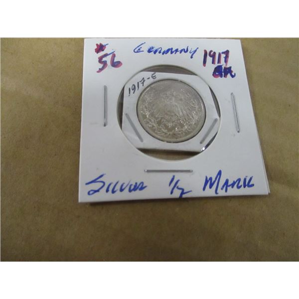 1917 E. GERMAN EMPIRE CH UNCIRCULATED SILVER HALF MARK