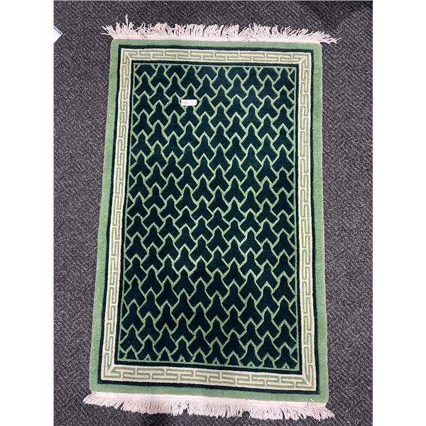 Green Pure Afghani Wool Rug Beck Auctions Inc