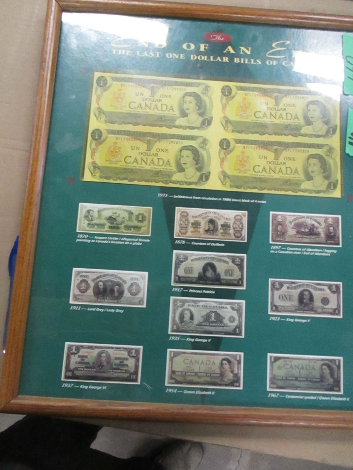 DISPLAY OF DOLLAR BILLS (END OF AN ERA)