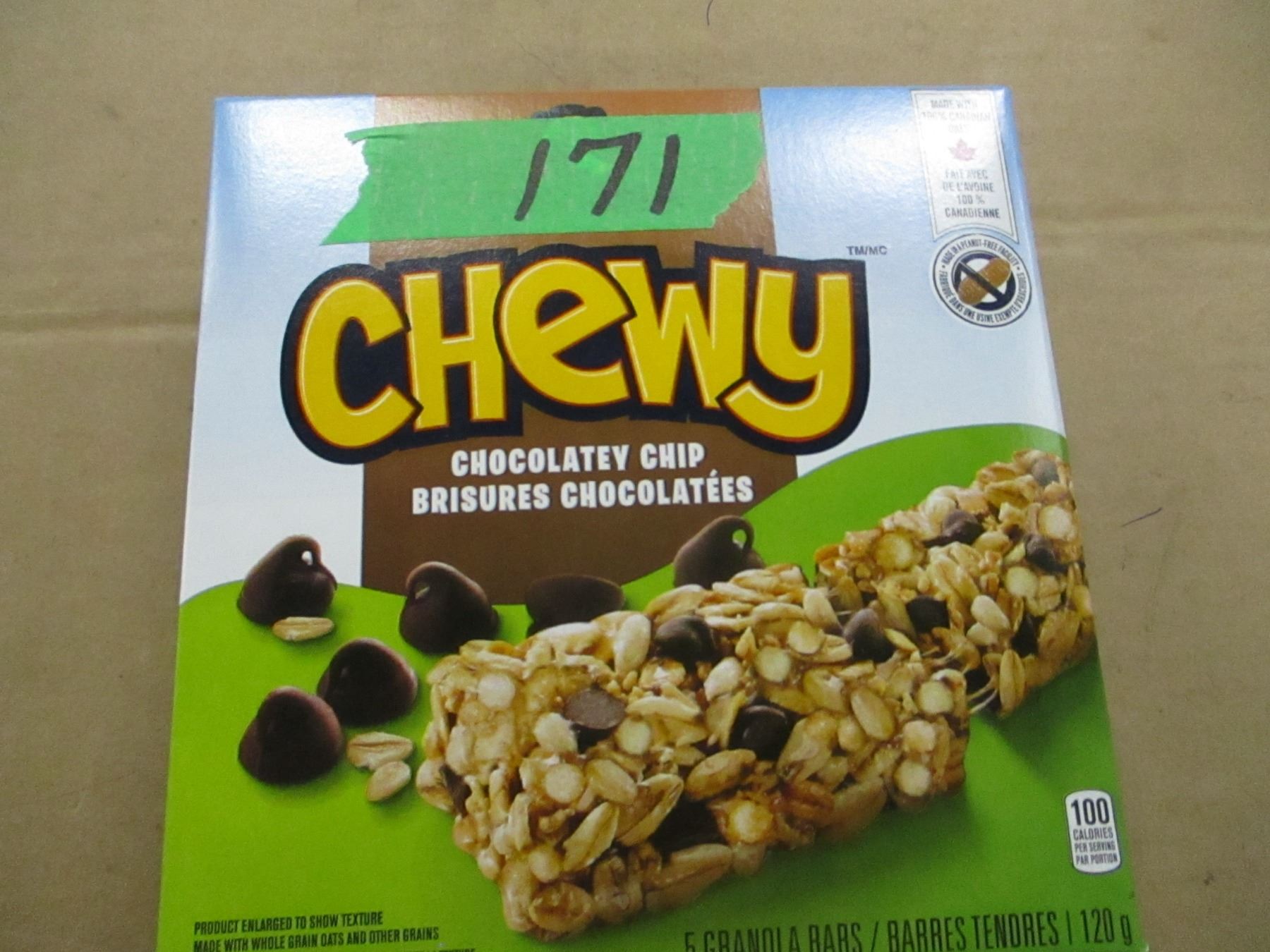 SHELF PULLS (AS IS): QUAKER CHOCOLATE CHIP CHEWY BARS (5) - BOX