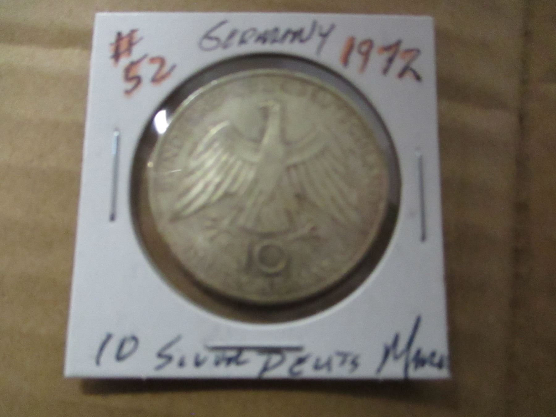 1972 GERMAN 10 DEUTCH SILVER MARK