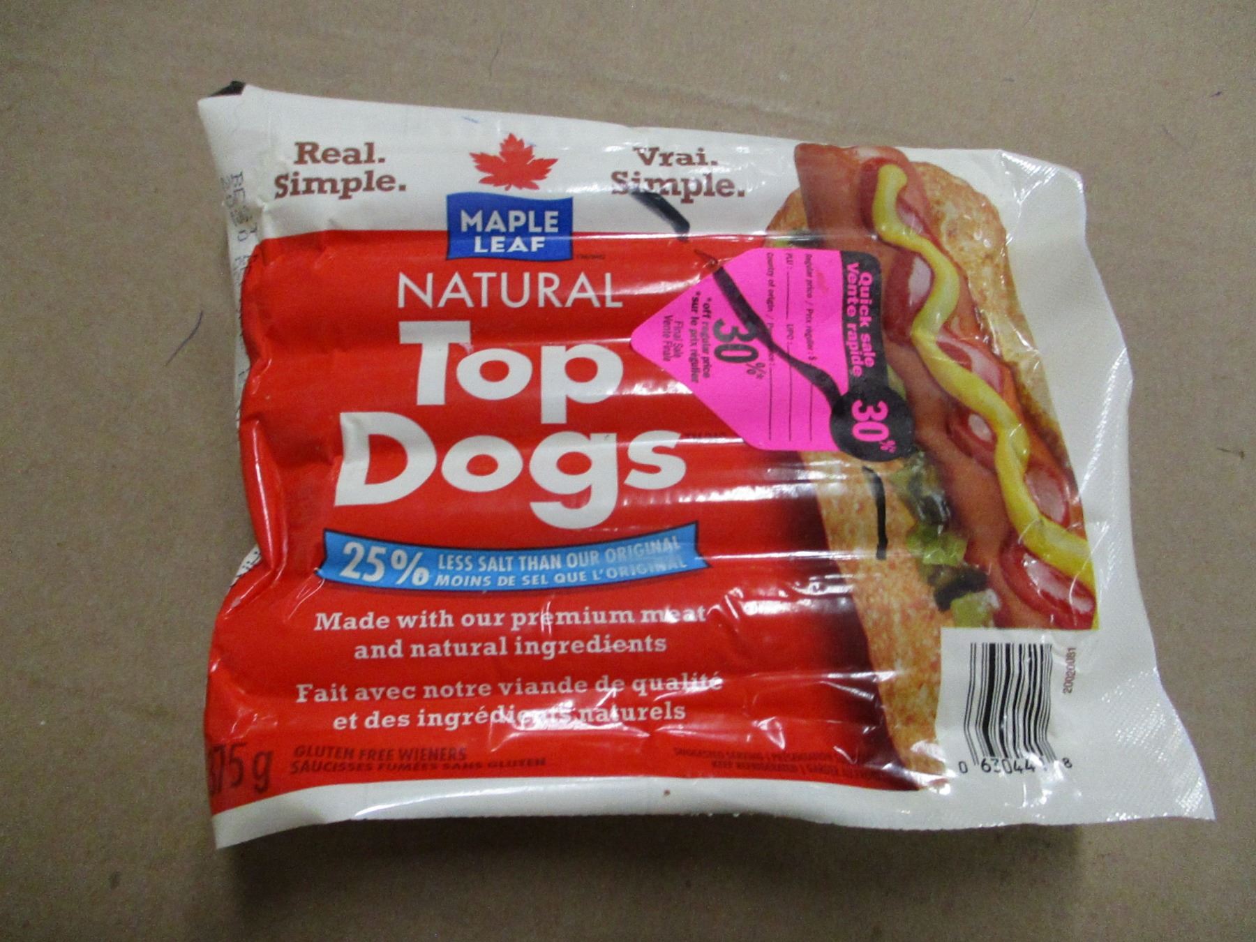 SHELF PULLS (AS IS): MAPLE LEAF TOP DOGS (375G)