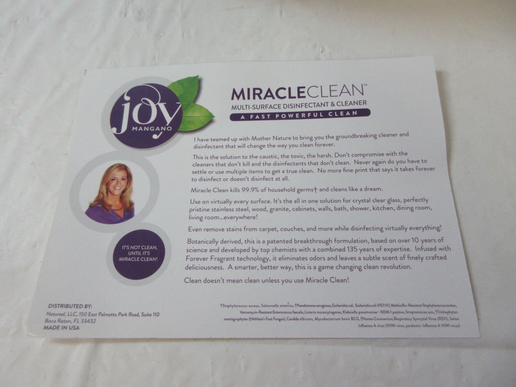 NEW: JOY MIRACLE CLEAN MULTI SURFACE DISINFECTANT & CLEANER (FRESH ...